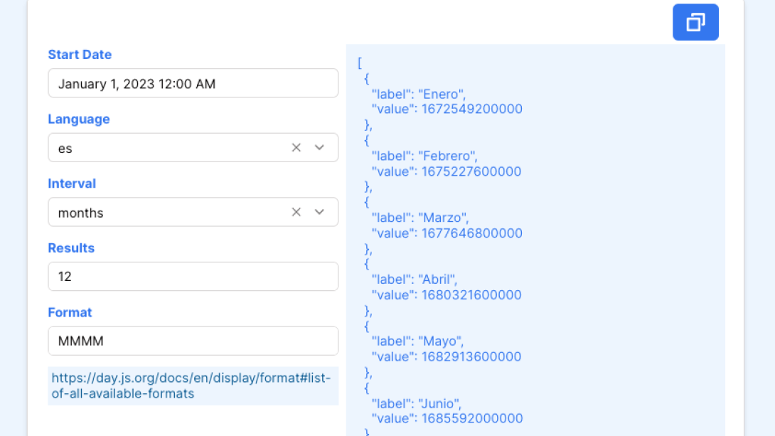 I18N Interval Generator | Appsmith Community Portal
